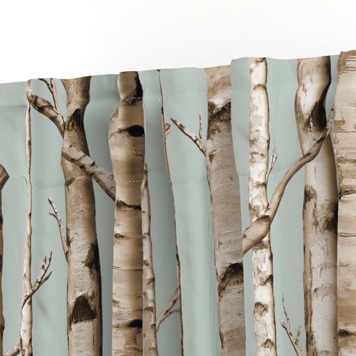 Rustic Trees Curtain Panel - Birch Grove Birch Forest Trees Custom ...
