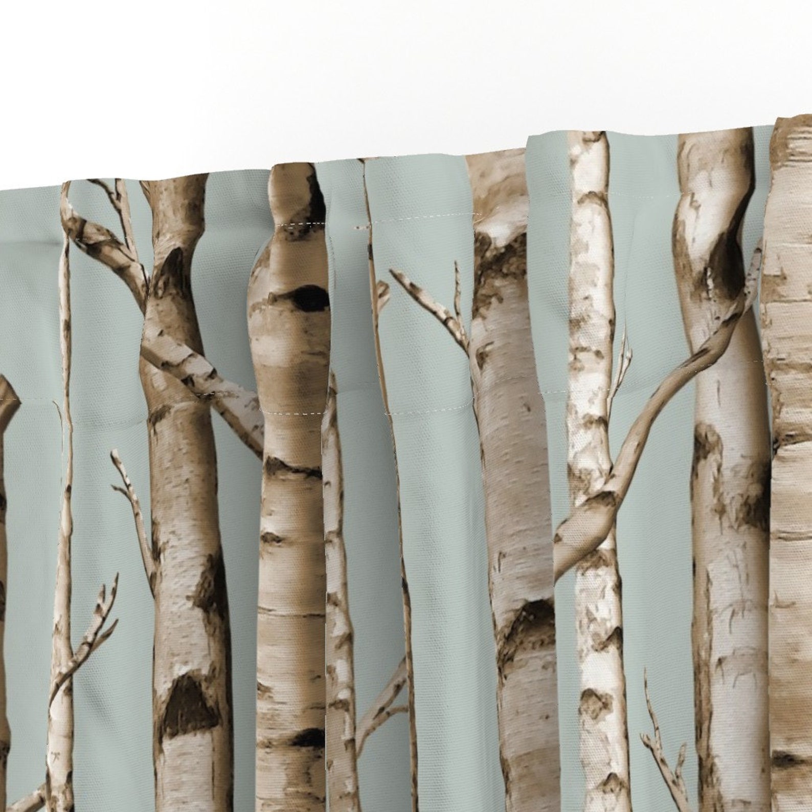 Rustic Trees Curtain Panel - Birch Grove Birch Forest Trees Custom ...