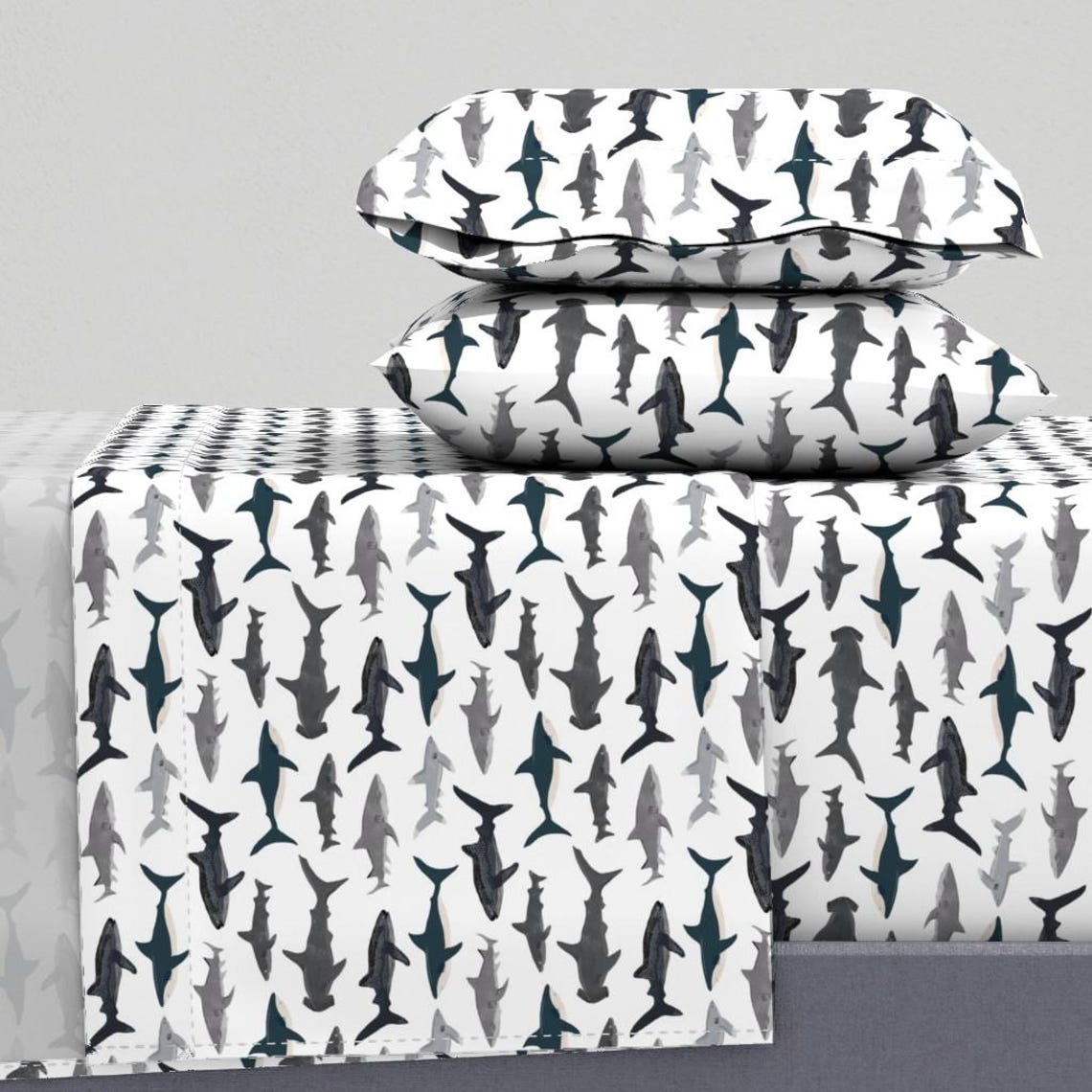 Watercolor Sharks Sheets - Shark Species by Andrea_lauren - Modern ...