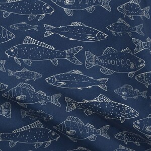 Fish Sheets Freshwater Fish by Arthousewife Navy Lake Fishing Carp ...