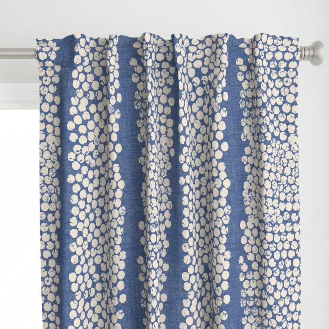 Dotted Stripe Curtain Panel - Cork Stamp Strips by Juliaschumacher ...