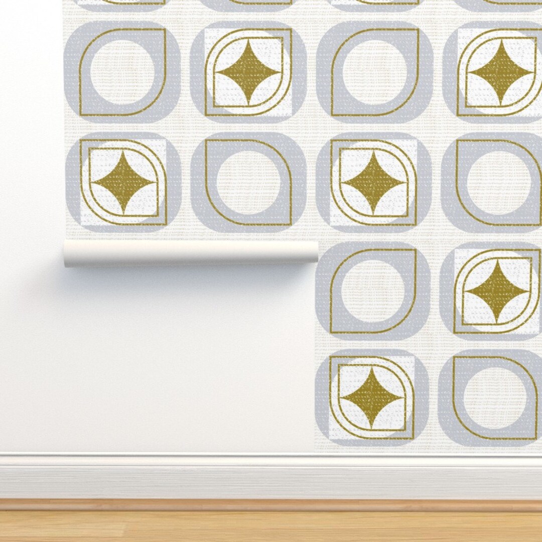 Atomic Stars Non-pasted Wallpaper Neutral 1960s Scandinavian Style ...