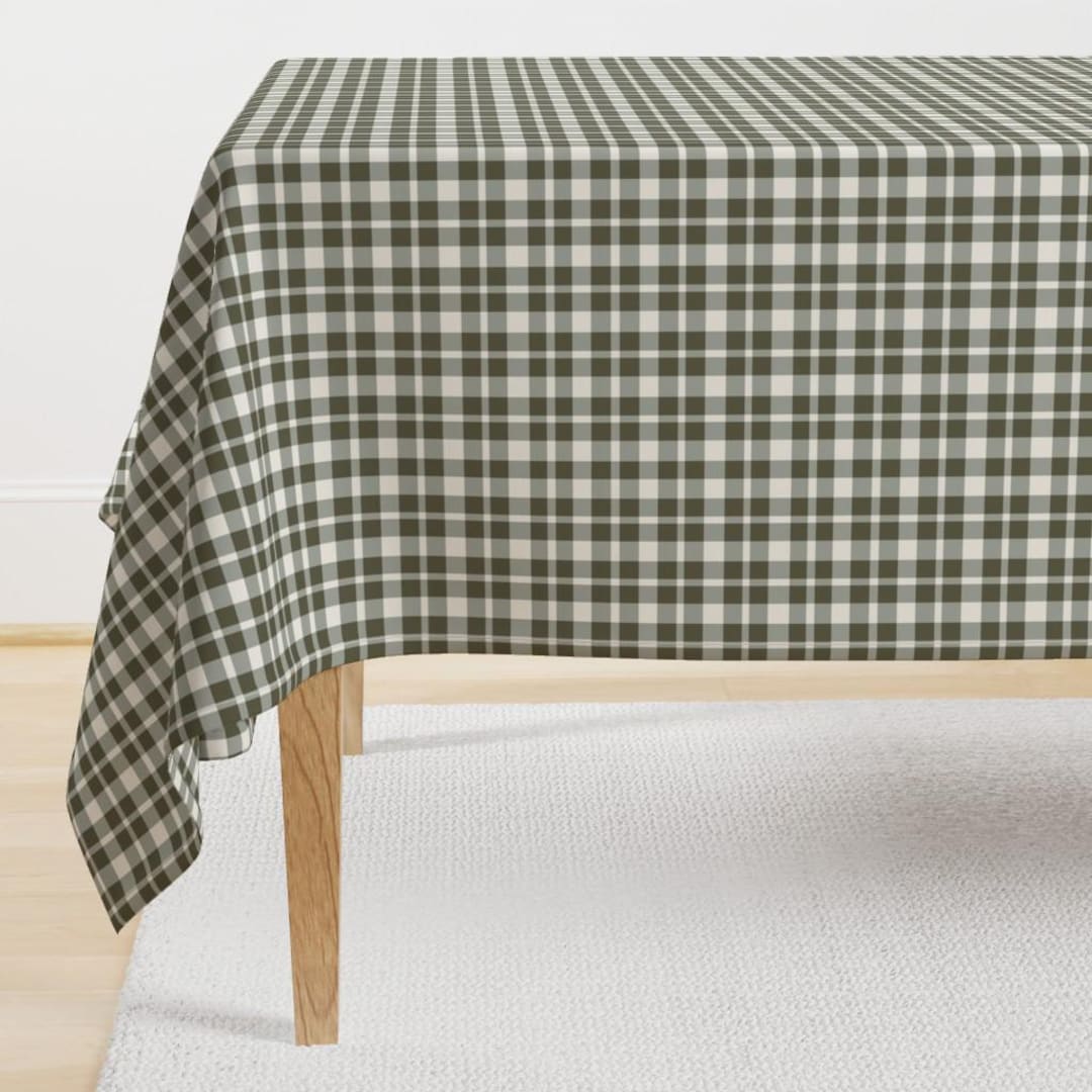 Sage Green Plaid Tablecloth - Heritage Plaid by Charlierowandesigns ...