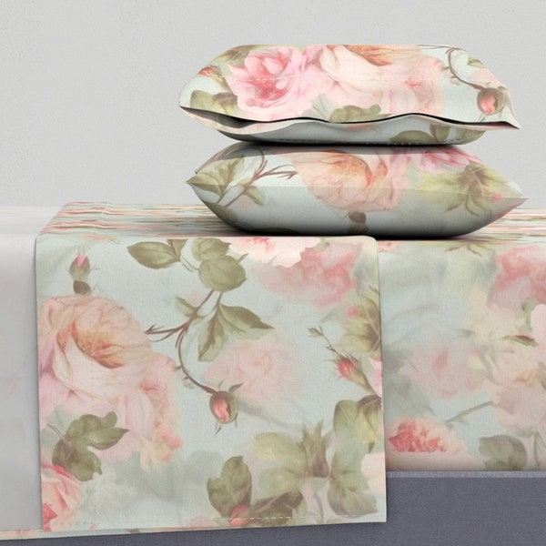 Cabbage Rose Sheet - Etsy