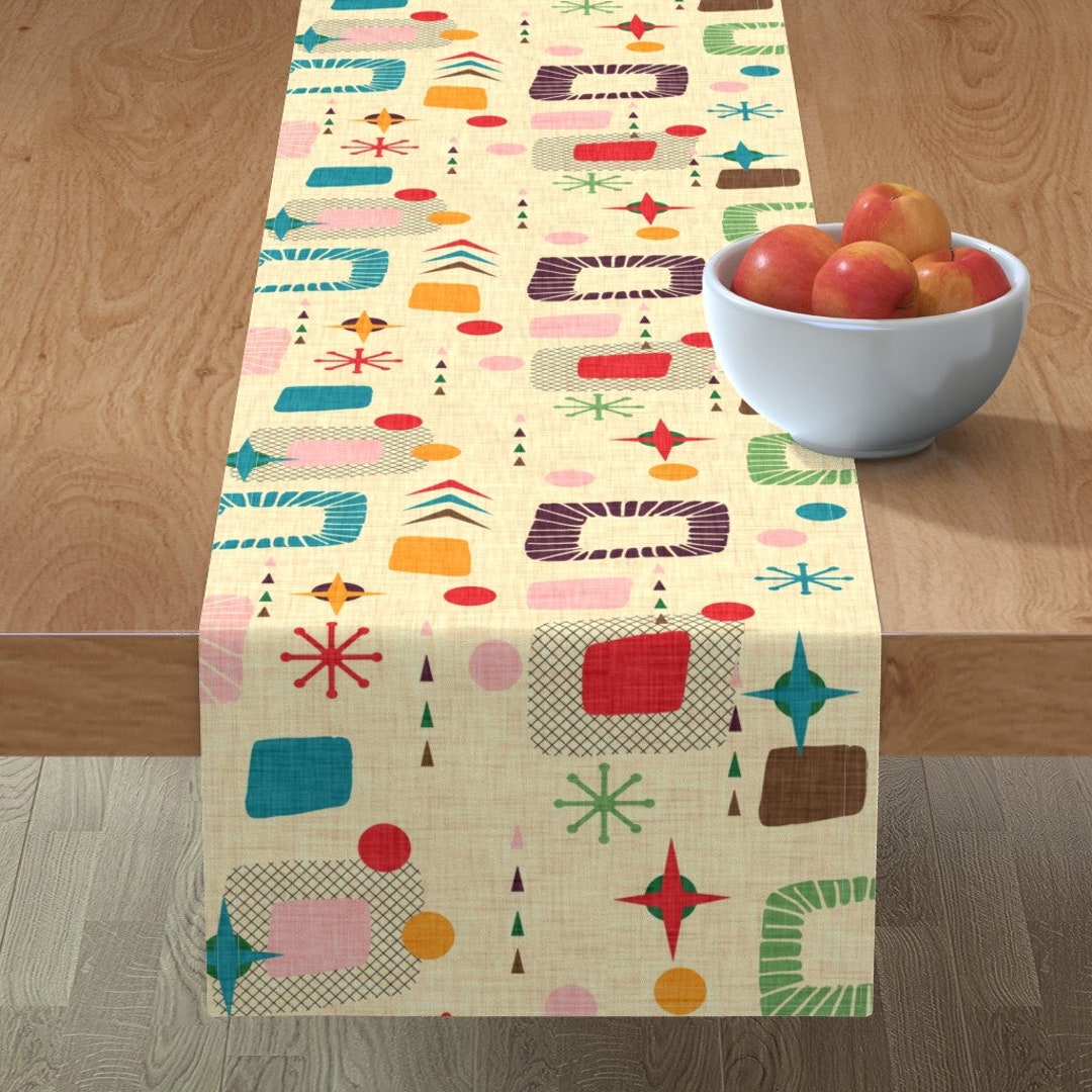 Retro Mod Table Runner 1950s Atomic Pattern by Bruxamagica - Etsy
