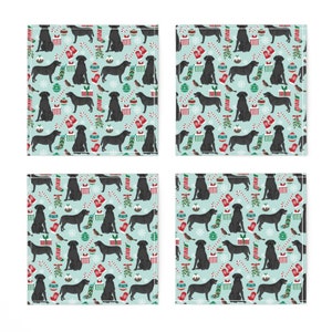 Dog Cocktail Napkins set of 4 Black Lab Christmas by Petfriendly ...