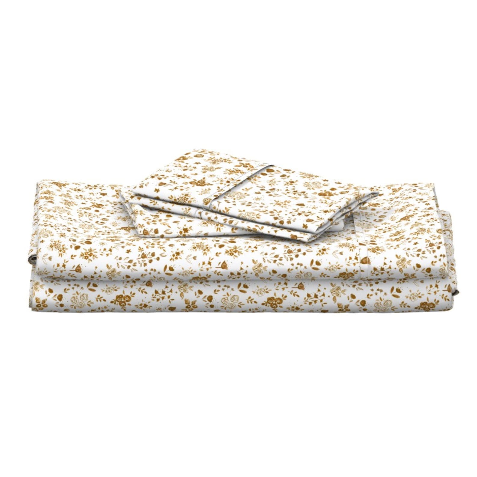 Ditsy Floral Sheets Darlene Floral Gold White by - Etsy