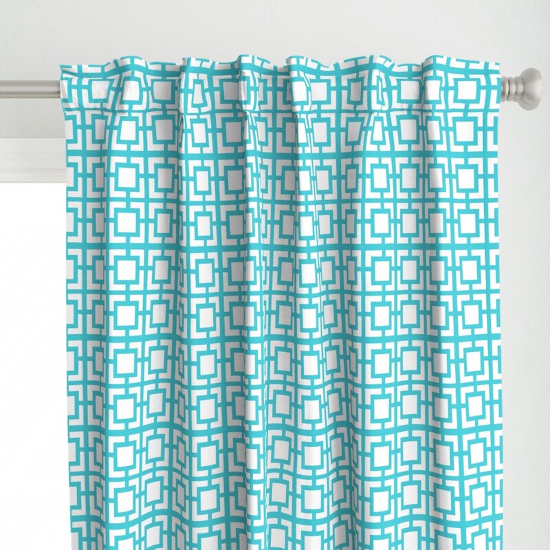 Turquoise Curtain - Etsy