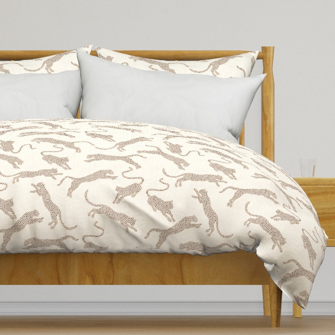 Neutral Leopard Bedding Cozy Leopards by Evamatise Boho Safari Animal ...