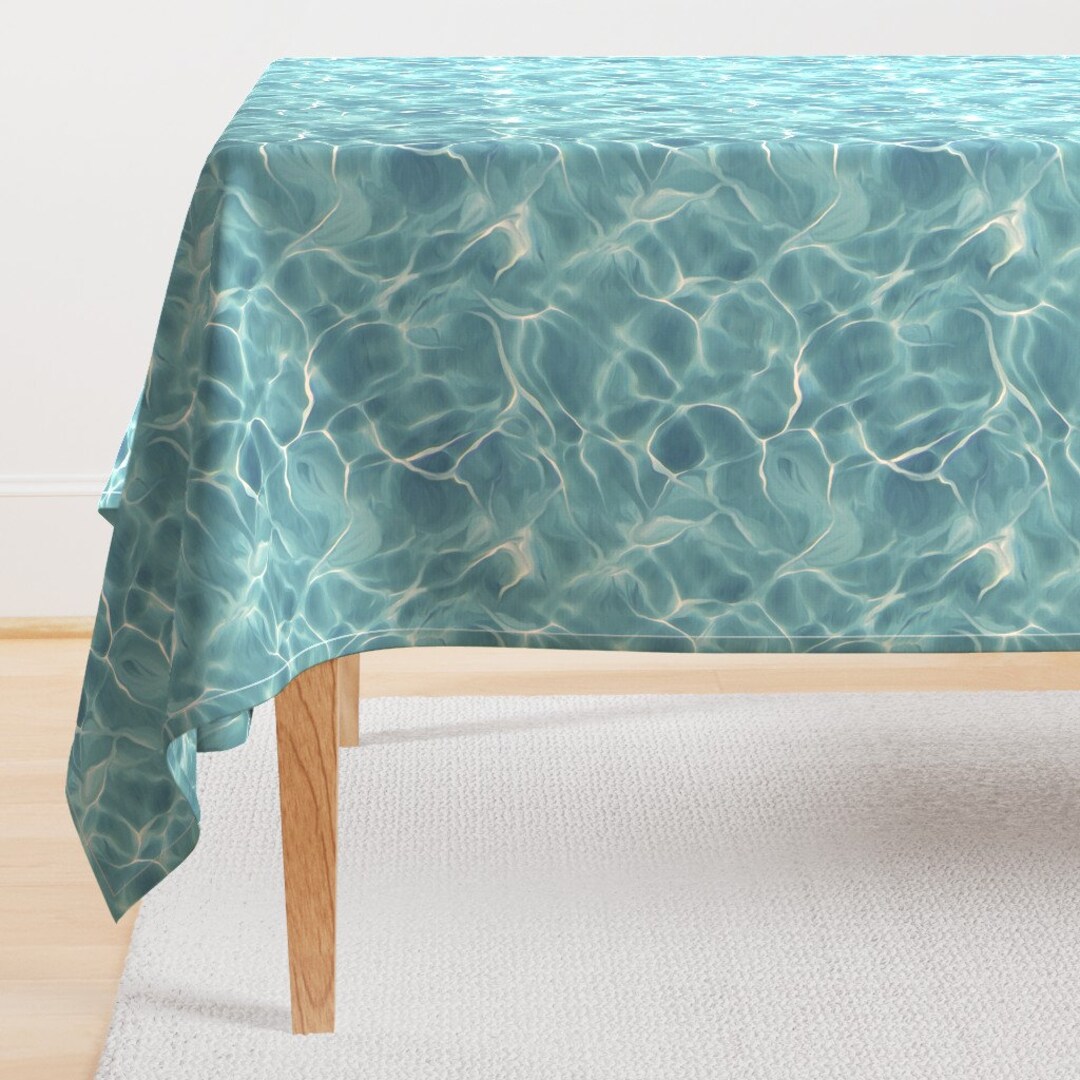 White Tablecloth Summer Pool by Lauriekentdesigns Blue Teal Turquoise ...