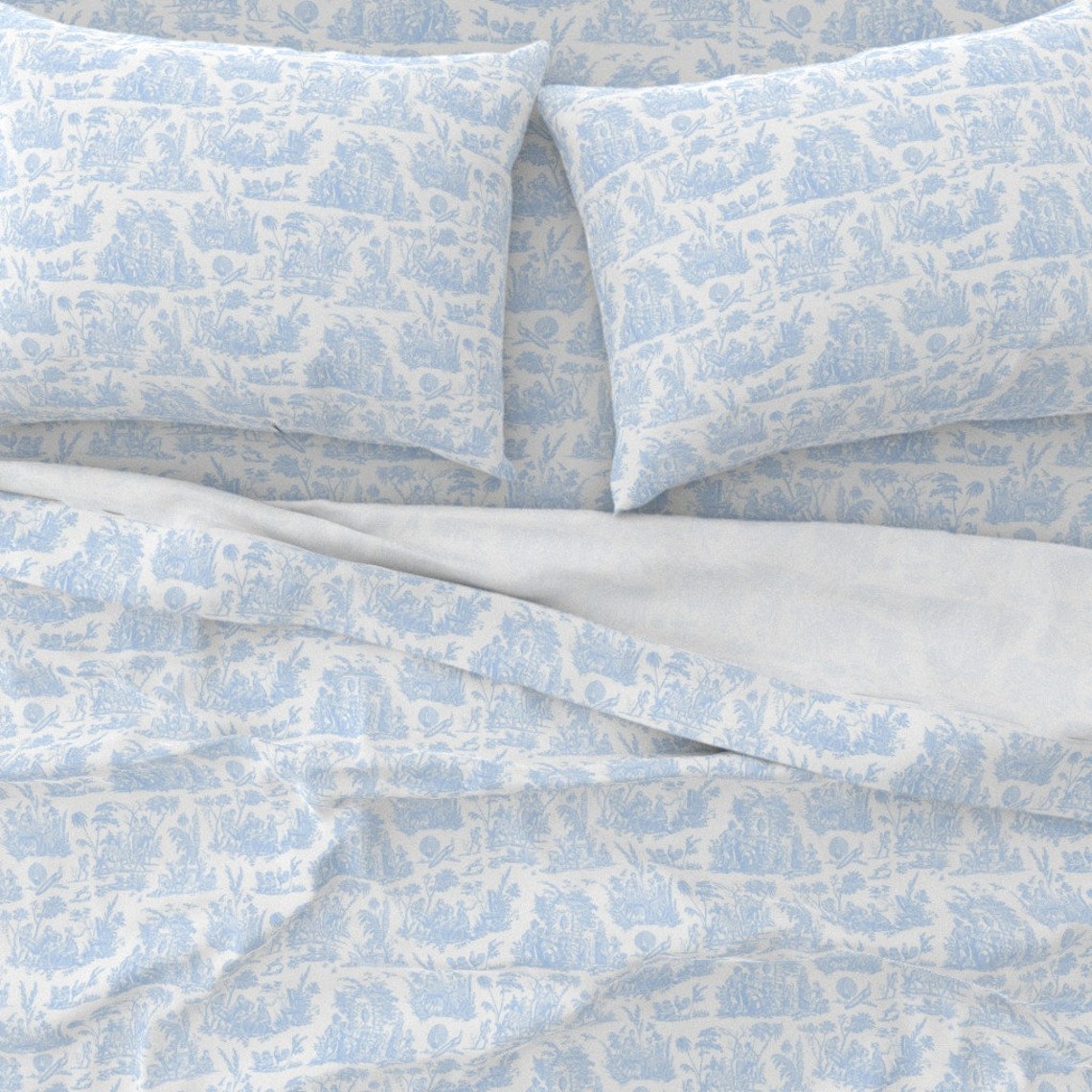 Baby Blue Toile Sheets Marseilles Toile by - Etsy