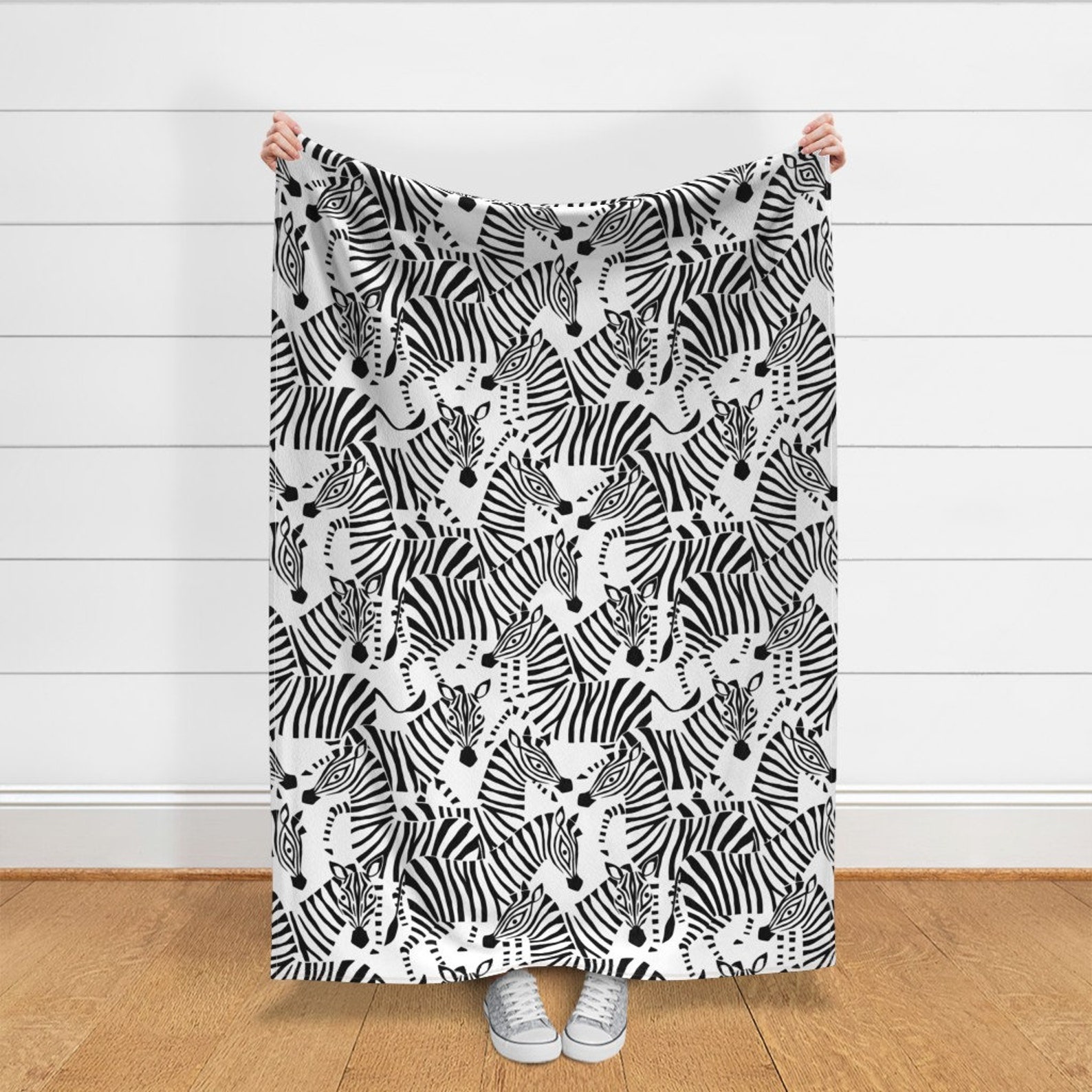 Abstract Zebra Throw Blanket Zebra Black and White by - Etsy