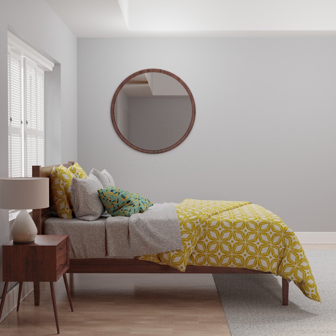 Mid Century Modern Cotton Bedding Collection - Geometric Vintage Atomic ...
