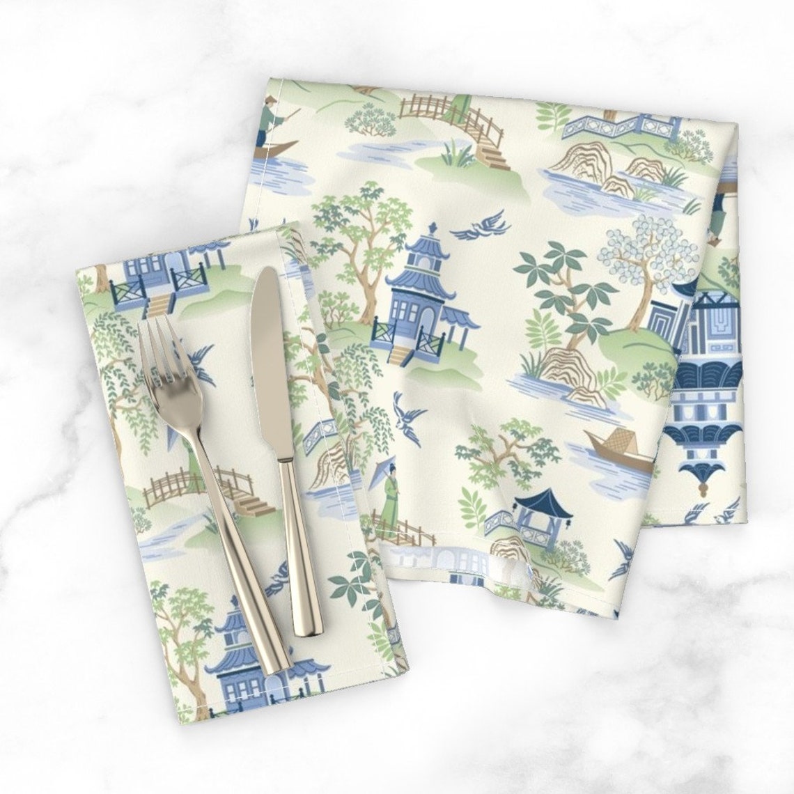 Chinoiserie Dinner Napkins set of 2 Chinoiserie by | Etsy