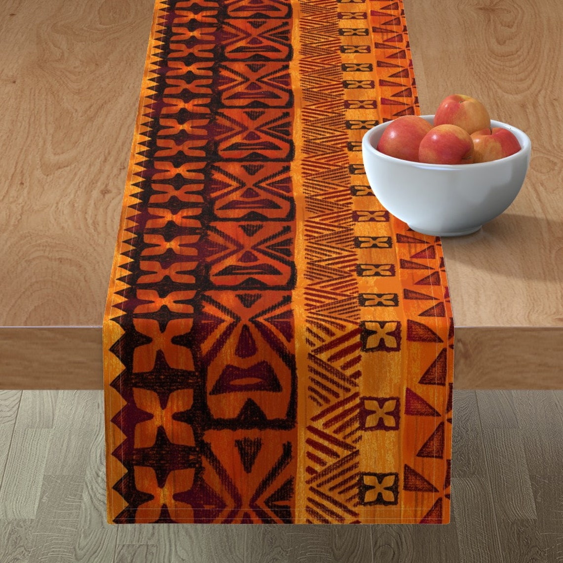 Tiki Table Runner Tapa Flower by Woodyworld Hawaiian | Etsy
