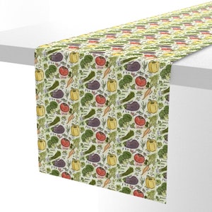 Colorful Vegetables Table Runner Veggies by Artbyjenbackman Watercolor ...