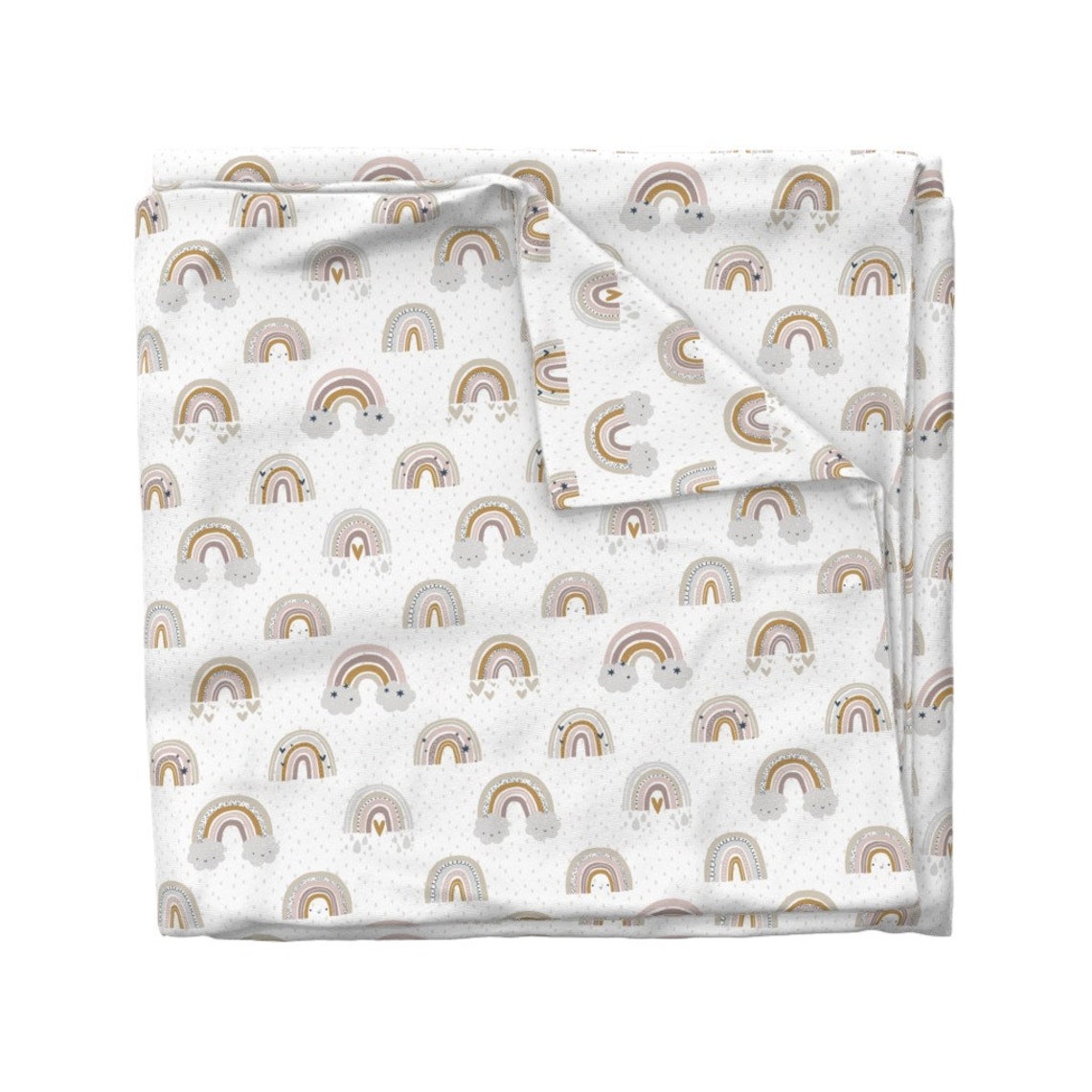 Scandi Rainbow Duvet Cover Happy Rainbows Mauve by | Etsy