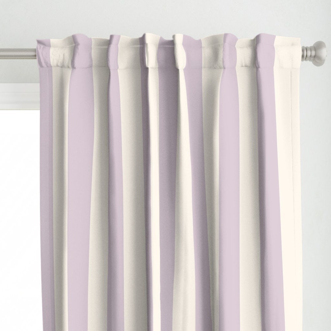 Lilac Mauve Curtain Panel Cabana Stripes by Weavingmajor Lavender ...