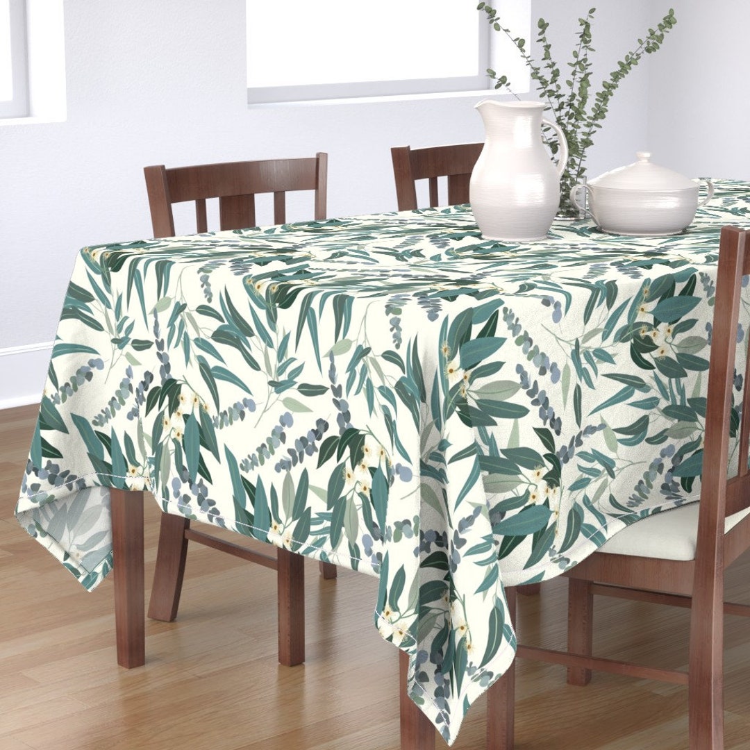 Muted Sage Green Tablecloth Eucalyptus Light by Nina_leth - Etsy