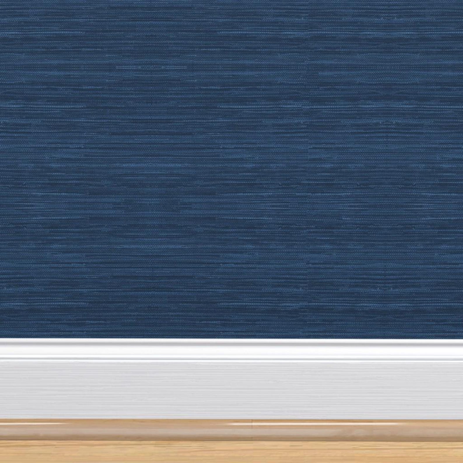 Coastal Blue Textured Grasscloth Wallpaper - Nautical Beach Distressed ...