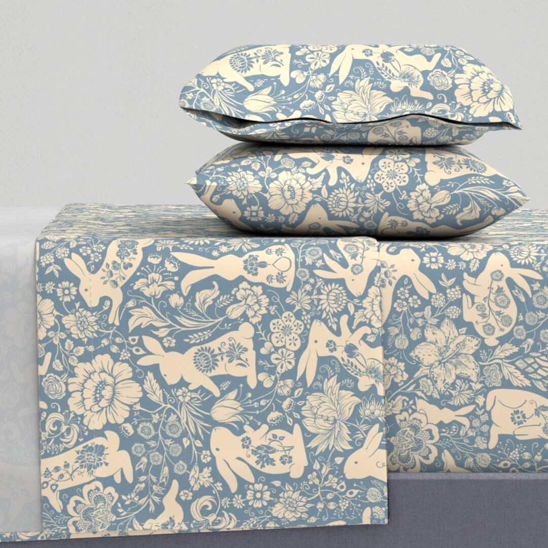 Woodland Rabbit Sheets - Rabbit Flower Dance by Chicca_besso ...