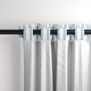 Blue Stripe Curtain Panel - Coastal Pale Light Blue Simple Classic ...