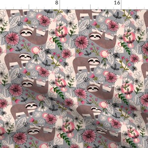 Mod Pink Sloths Throw Pillow Lovable Sloths by Sarah_treu - Etsy