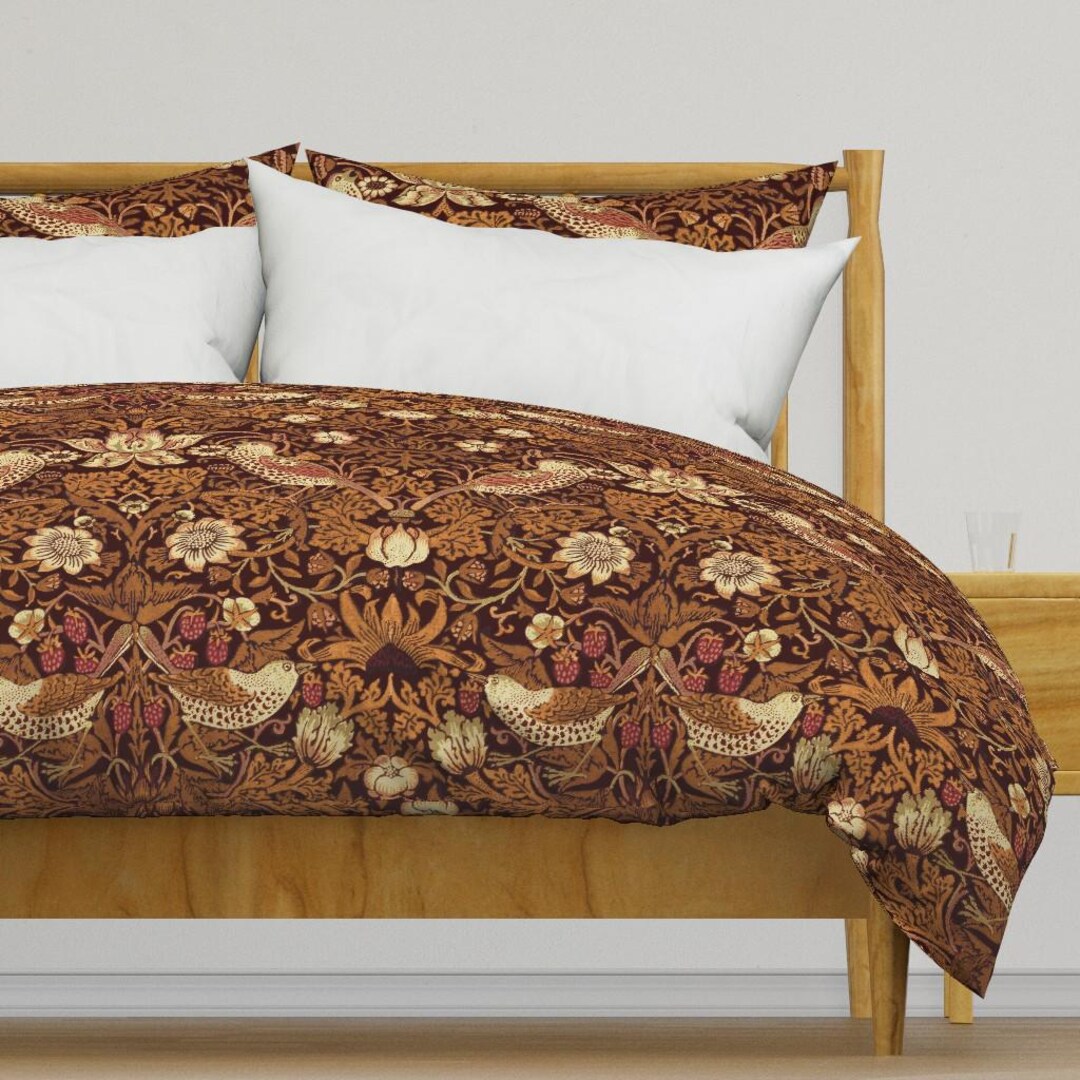 Rust Victorian Bedding - Strawberry Thief by Peacoquettedesigns ...