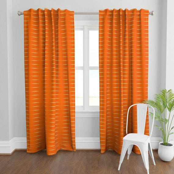 Orange Curtain Panel Beaded Dots Single by Zuzana_licko - Etsy