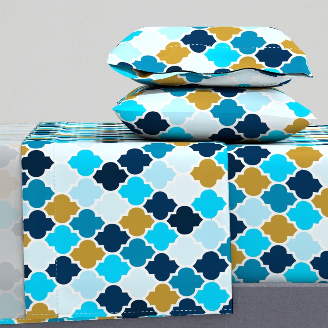 Moroccan Tiles Sheets Arabesque by Nancycarolarts Jewel Tones Geometric ...