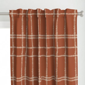 Autumn Check Curtain Panel Rust Plaid by K_hackl Terra Cotta Burnt ...