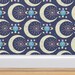 Moon Commercial Grade Wallpaper Navy Moon Stars by Rebelform - Etsy