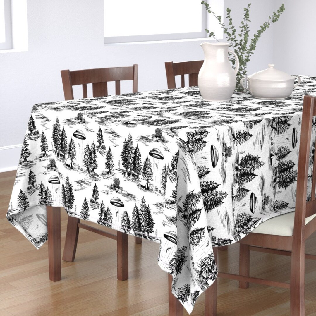Ufo Tablecloth Alien Abduction Toile De Jouy by - Etsy