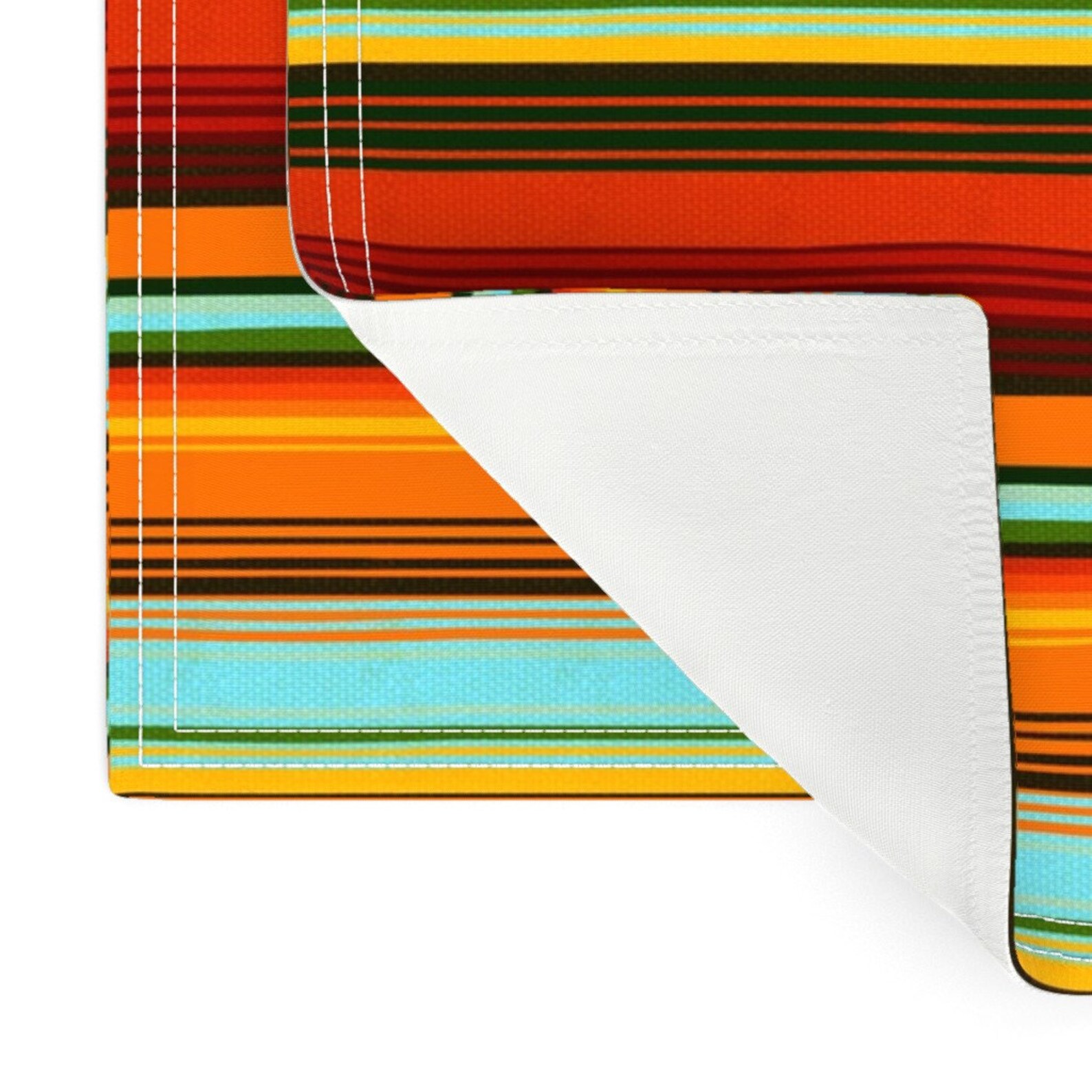 Red Serape Placemats Set of 2 Mexican Stripes Red Orange | Etsy