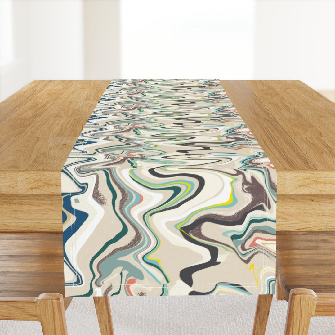 Modern Table Runner Marbled Marbles by Enariyoshi Geology Inspired ...