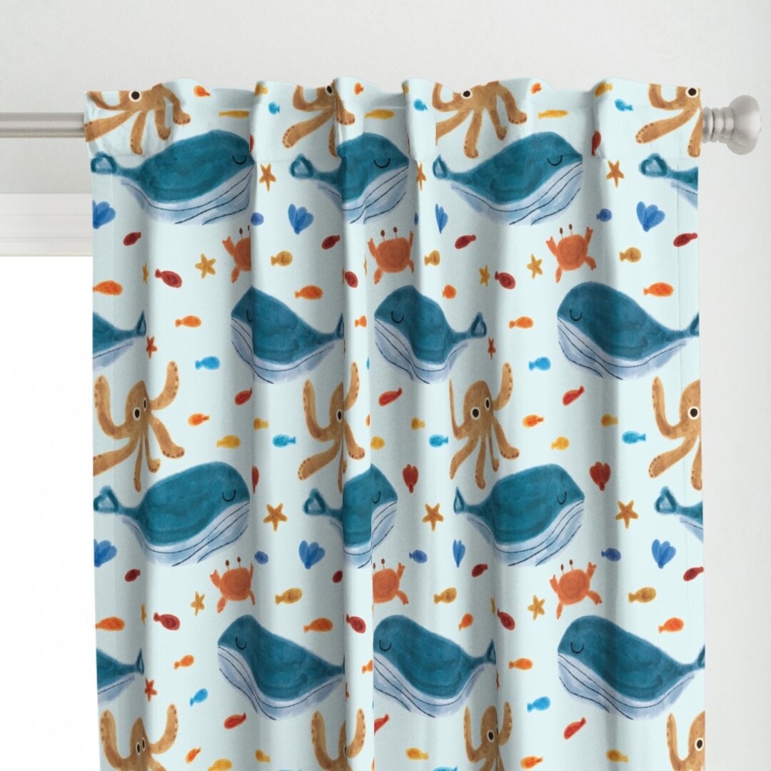 Ocean Friends Curtain Panel - Ocean Friends Jumbo by Seamlessgal ...