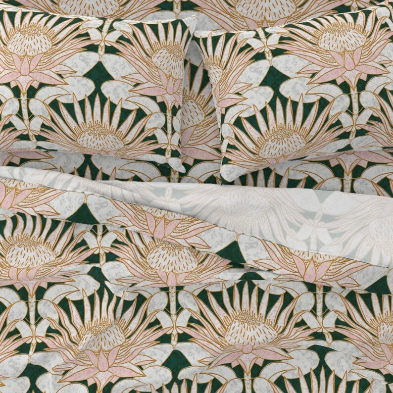 Art Deco Sheets Protea Art Deco by Helenpdesigns Marble - Etsy