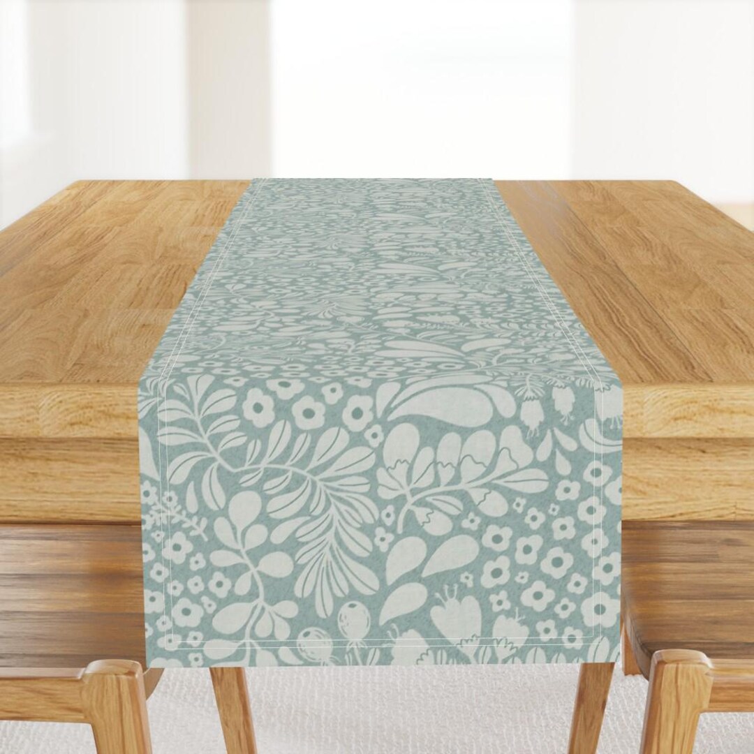 Calm Botanical Table Runner - Serene Flowing Flowers by ...