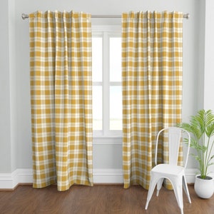 Mustard Yellow Check Curtain Panel Mustard Yellow by - Etsy