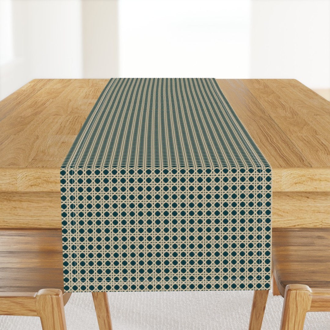 Weave Table Runner Dark Teal Natural Cannage by Ara_gomez Lattice Cane ...