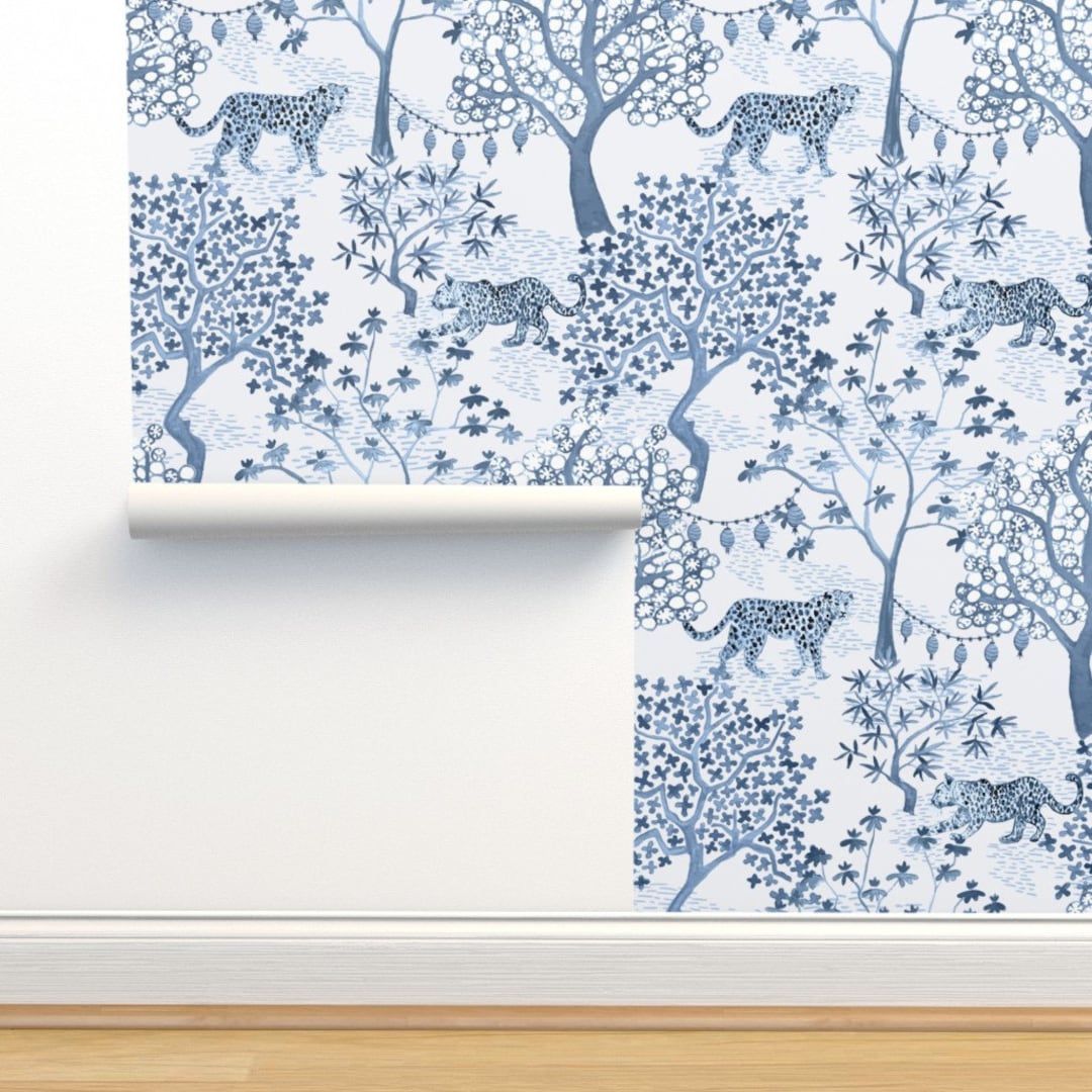 Leopard Chinoiserie Non-pasted Wallpaper - Large Leopard Toile by ...