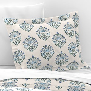 Periwinkle Bedding Handblock Medallion by Whitneyenglish Cornflower ...