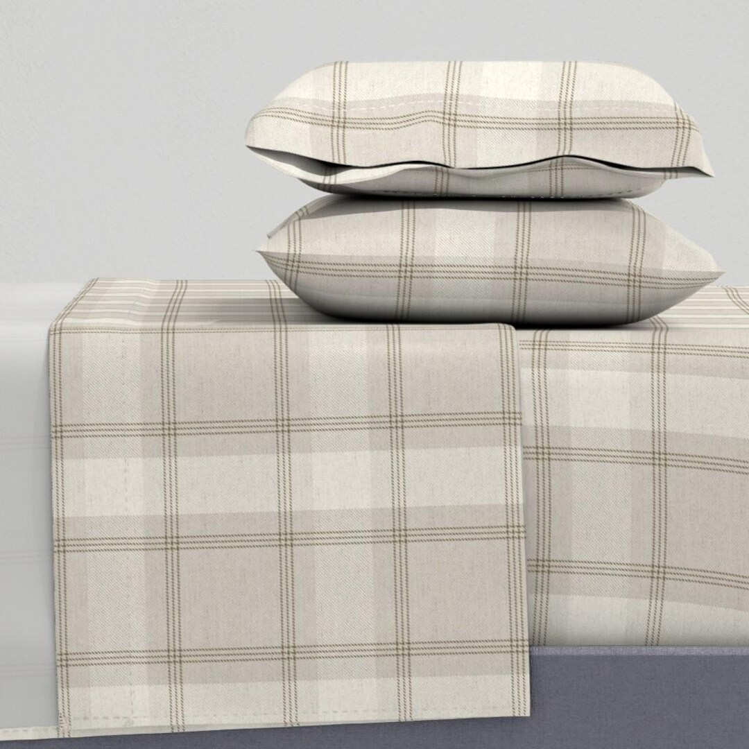 Tan Plaid Sheets - Light Tan Plaid by Laura_nisbet_art - Heritage ...