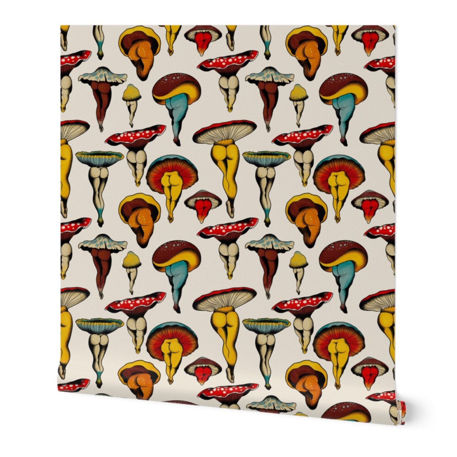 Buttshroom Wallpaper Sexy Mushrooms Large Print By Etsy