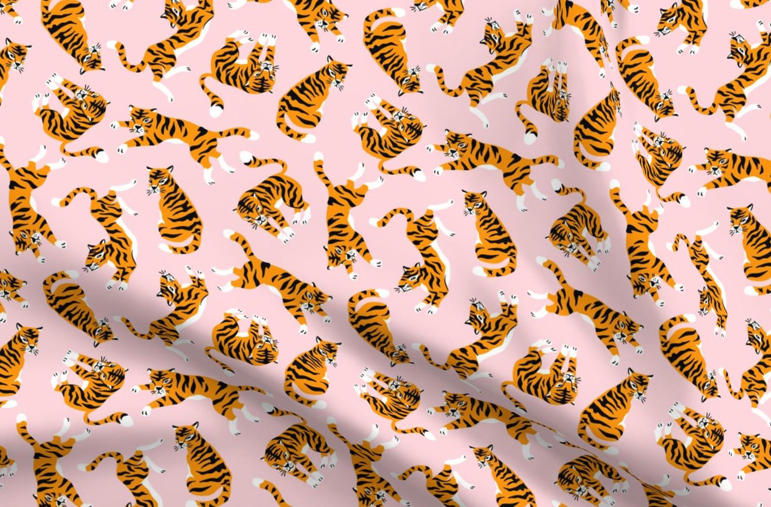 Whimsical Tiger Sheets - Tigers on Pink Large by Alenkakarabanova ...