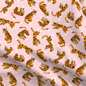 Whimsical Tiger Sheets - Tigers on Pink Large by Alenkakarabanova ...