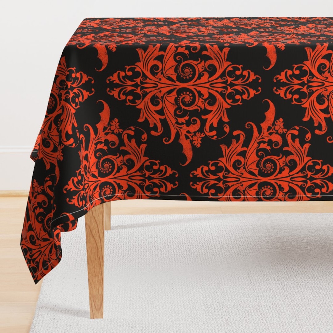 Halloween Damask Tablecloth Calvarium by Thecalvarium Victorian Bat ...