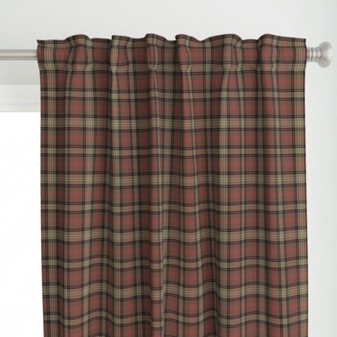 Brown Tartan Curtain Panel - Ross Hunting Tartan by Weavingmajor ...