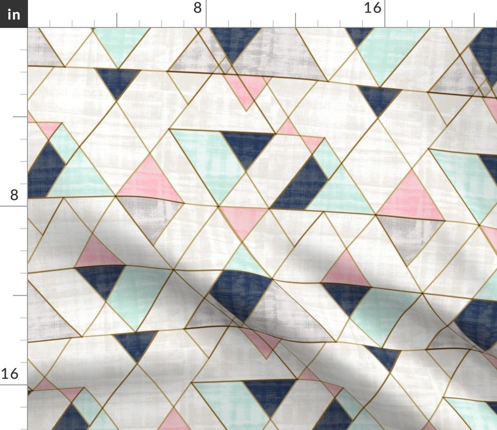 Geometric Duvet Cover Mod Triangles Navy Mint Pink by - Etsy