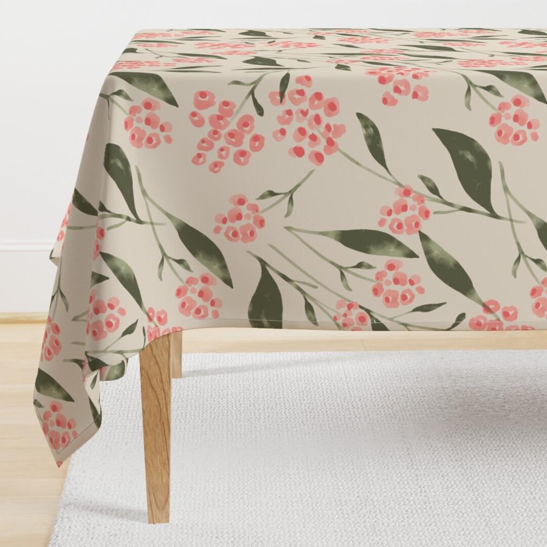 Watercolor Tablecloth - Water Bouquet I Peach Fuzz by Renatajeanstudios ...